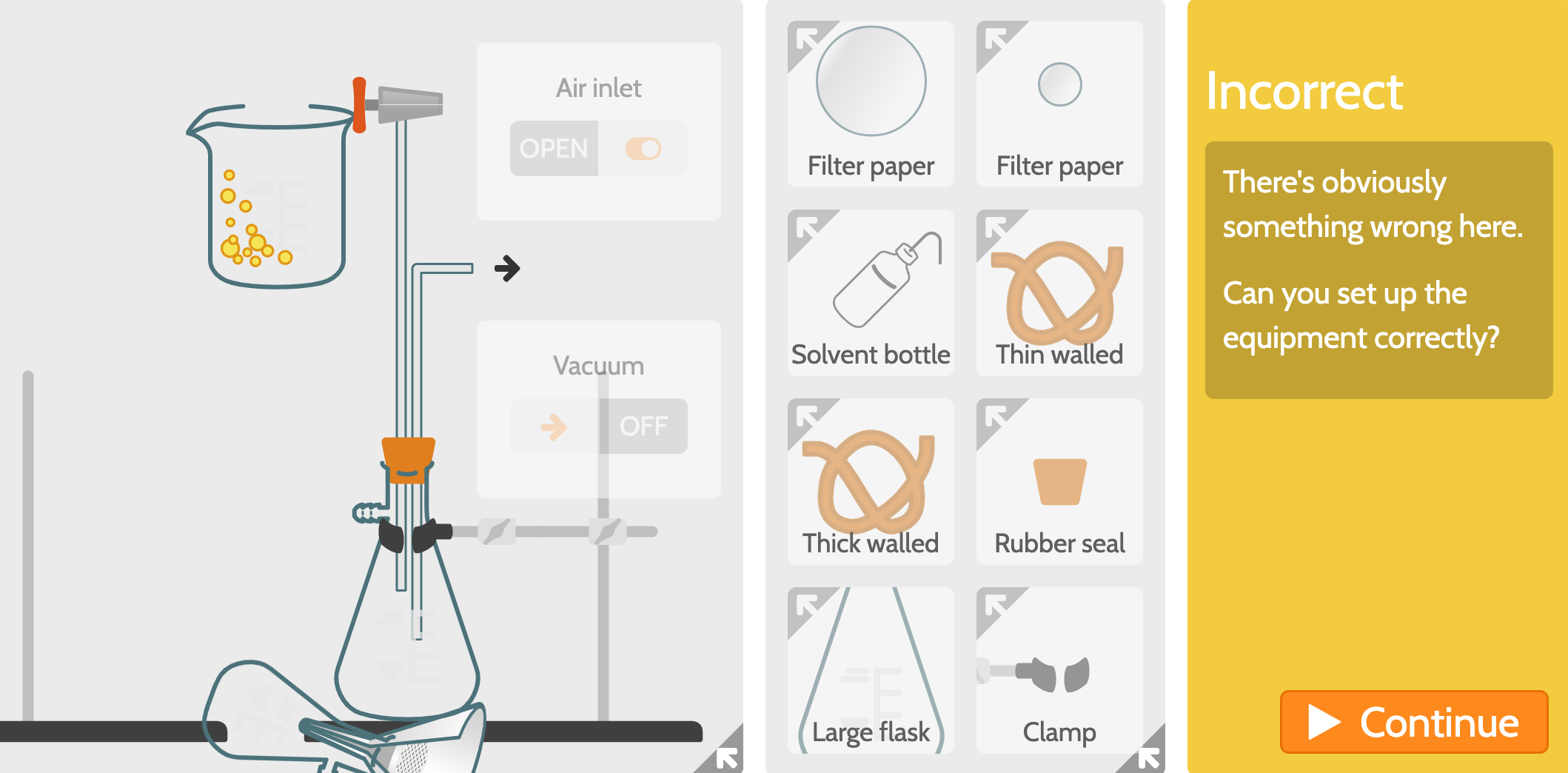 LearnSci LabSim: Vacuum Filtration - Buchner