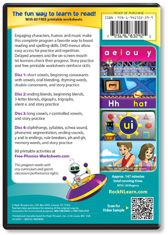 Phonics 4 DVD Set - Rock 'N Learn