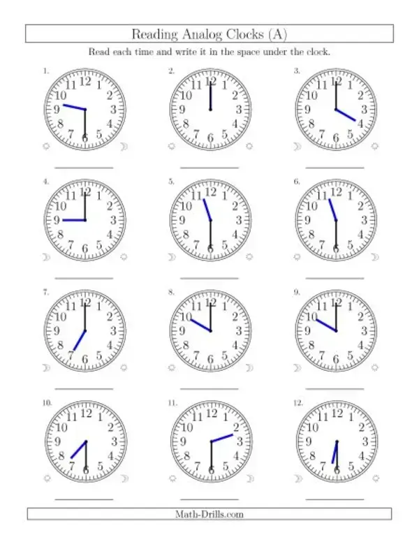 Time and Clock Worksheets - Math-Drills.com