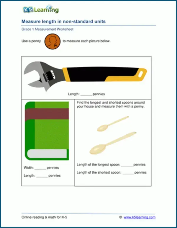 1st Grade Measurement Worksheets - K5 Learning