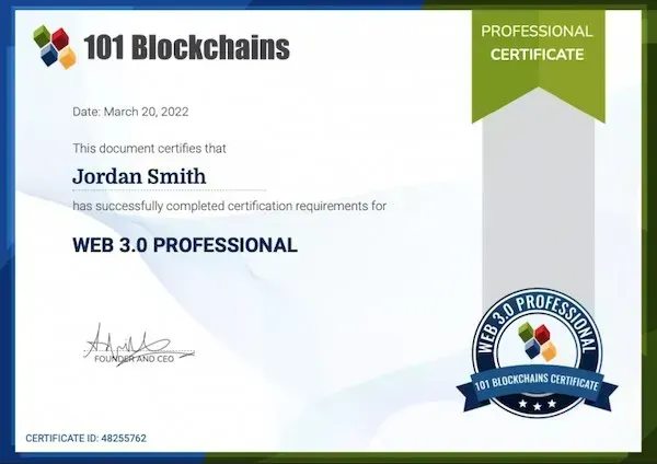 Certified Web3 Professional (CW3P) - 101 Blockchains