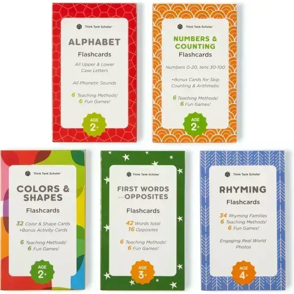 Preschool Flash Cards Bundle - Alphabet, Numbers, Counting, Colors ...