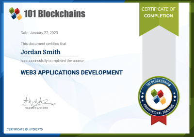Web3 Application Development - 101 Blockchains