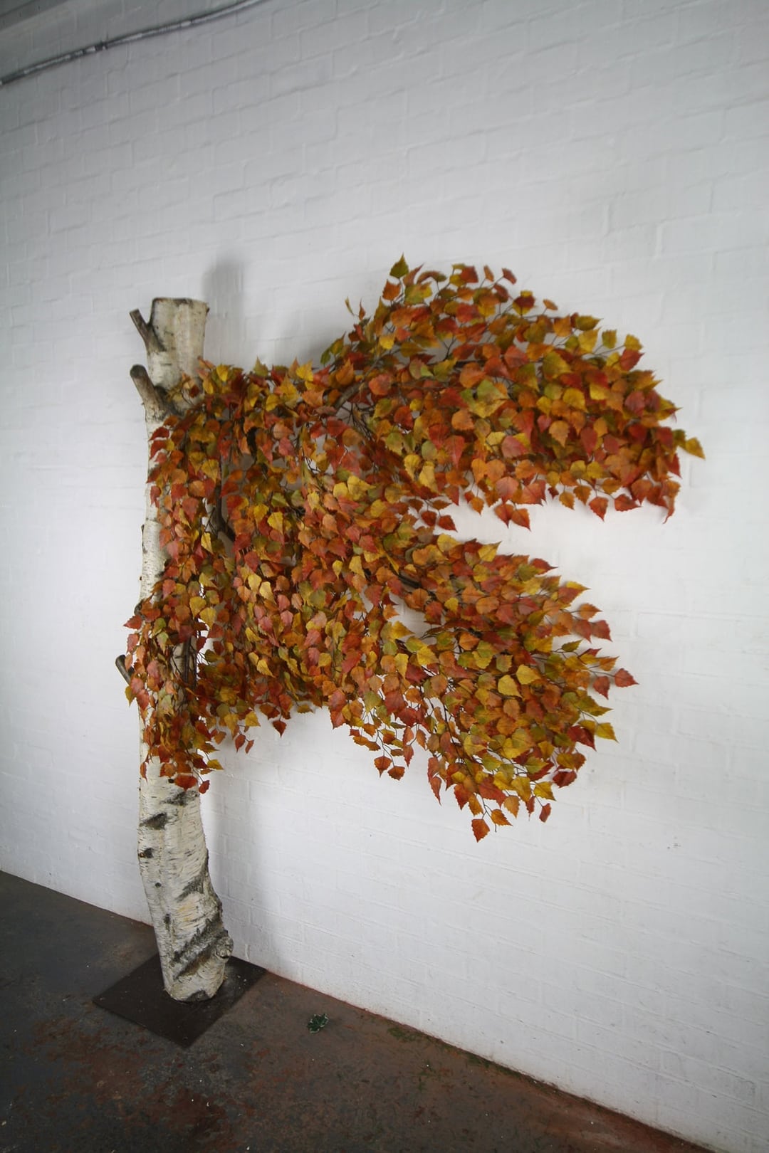 Bespoke Artificial Birch Trees with Fake Autumn Foliage - Design Example