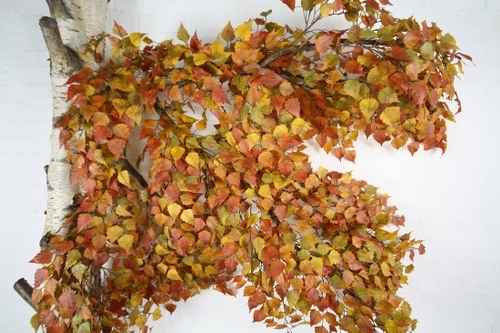 Bespoke Artificial Birch Trees with Fake Autumn Foliage - Design Example