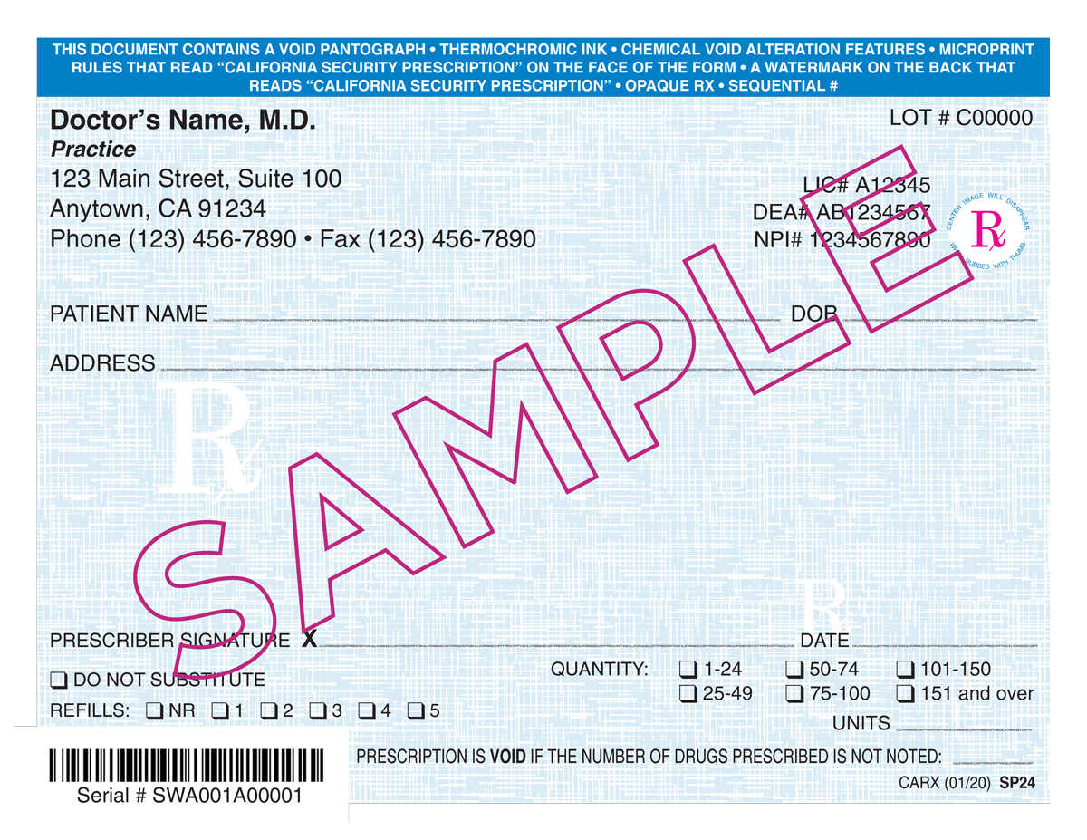 Security Prescription Forms / Pads