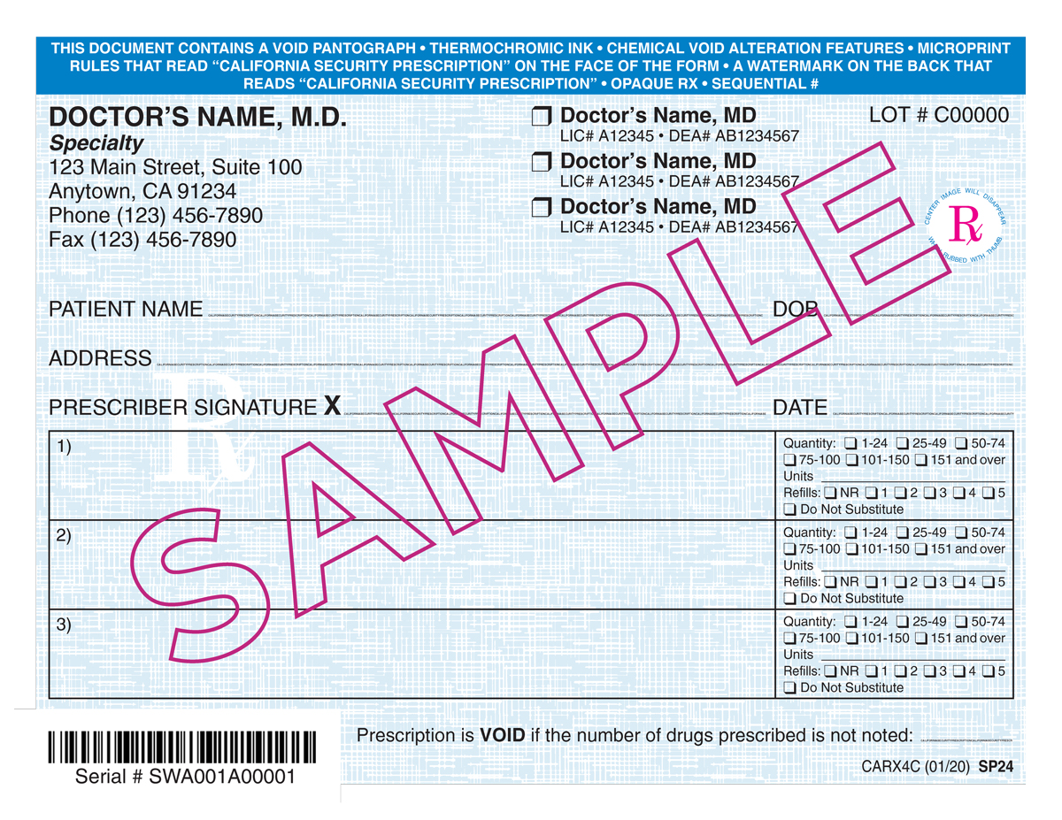 Security Prescription Forms / Pads