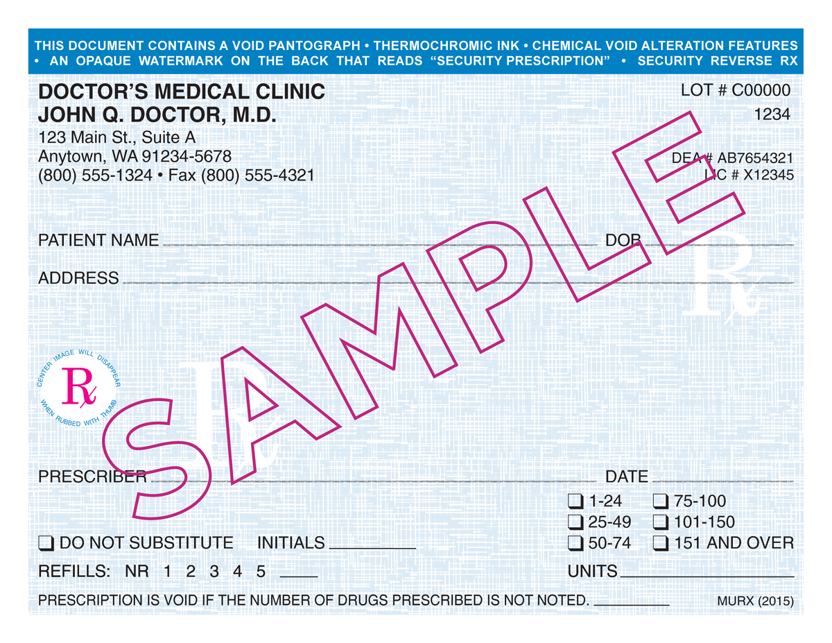 Security Prescription Forms / Pads