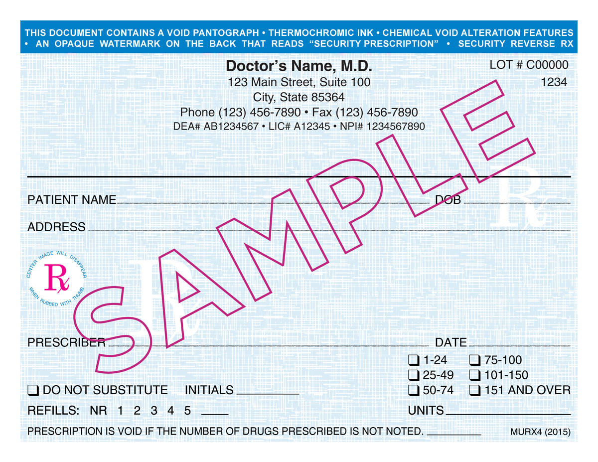 Security Prescription Forms / Pads