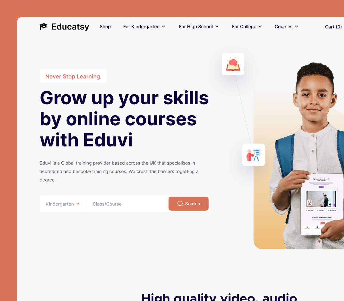 Eduvi-e-Learning-Platform Template for React Web App