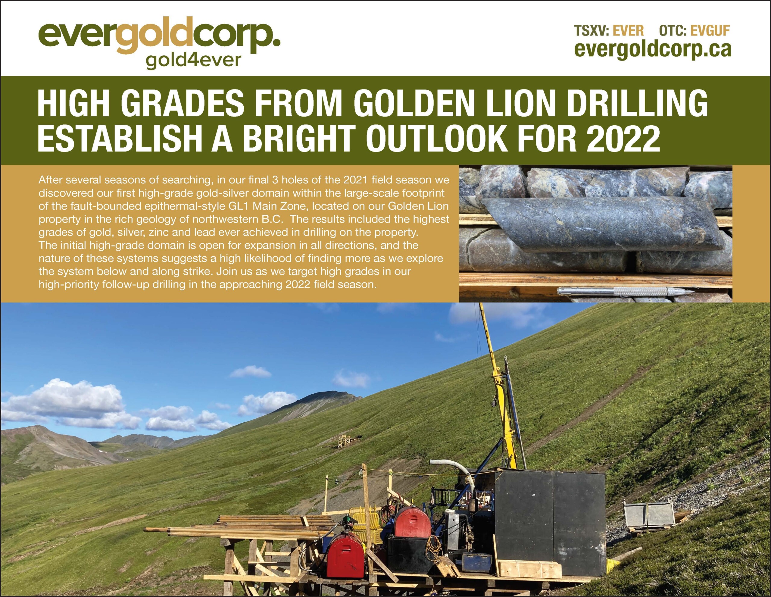 Evergold Discovers First High-Grade Gold-Silver Domain at Golden Lion ...