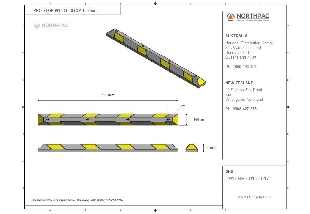 Pro Wheel Stops | Heavy Duty Wheel Stops @ Northpac – Northpac Australia