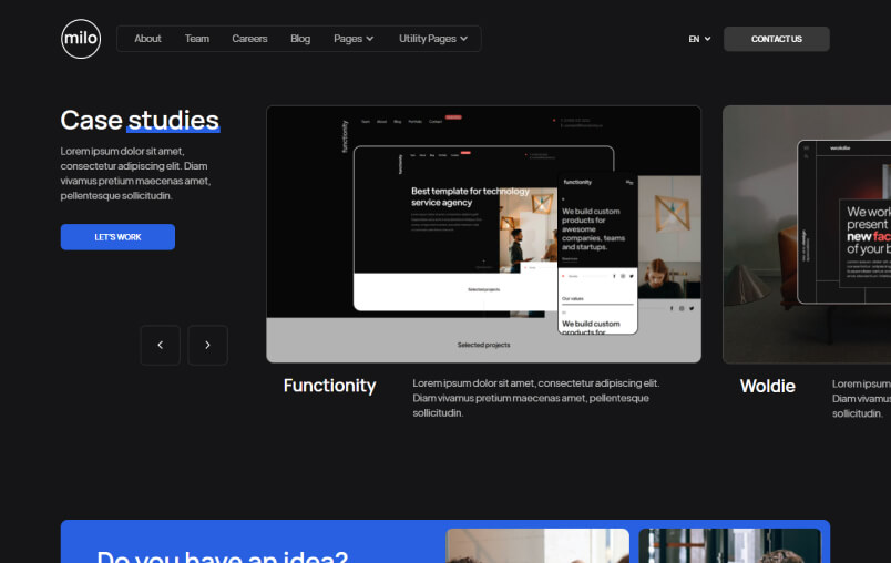 Milo - Webflow HTML website template