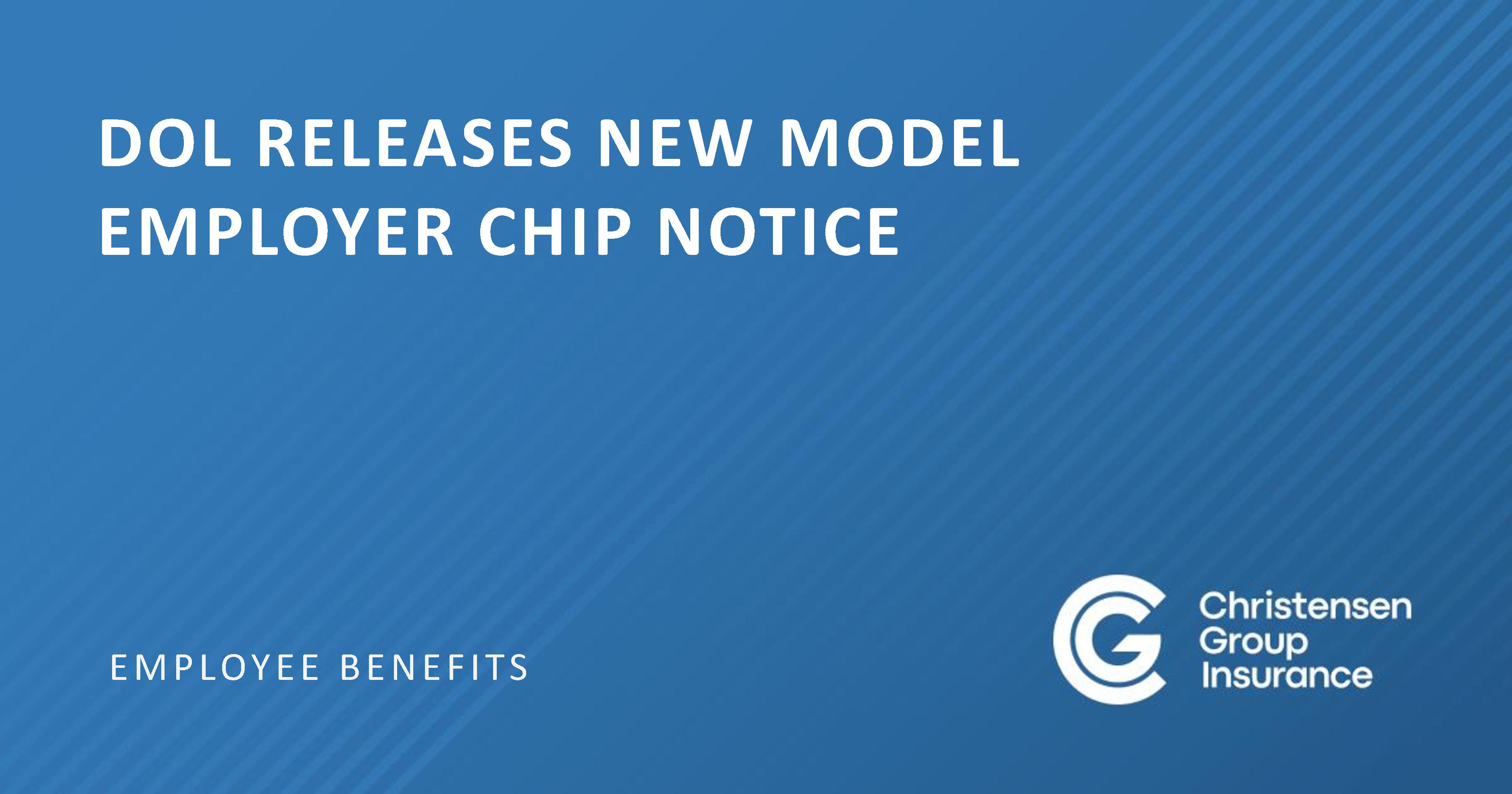 DOL Releases New Model Employer CHIP Notice | Christensen Group