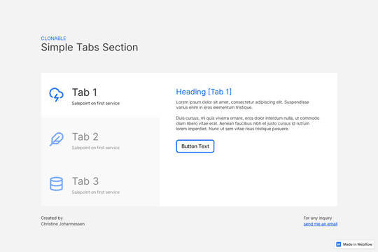 Simple Tabs Section Webflow Cloneable | FlowRadar