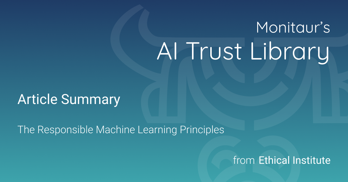 The Responsible Machine Learning Principles