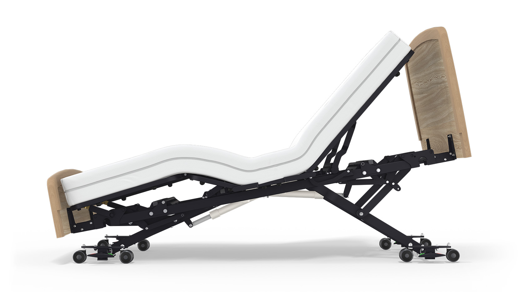 Adjustable floor level Nursing Beds and Geriatric chair | Accora