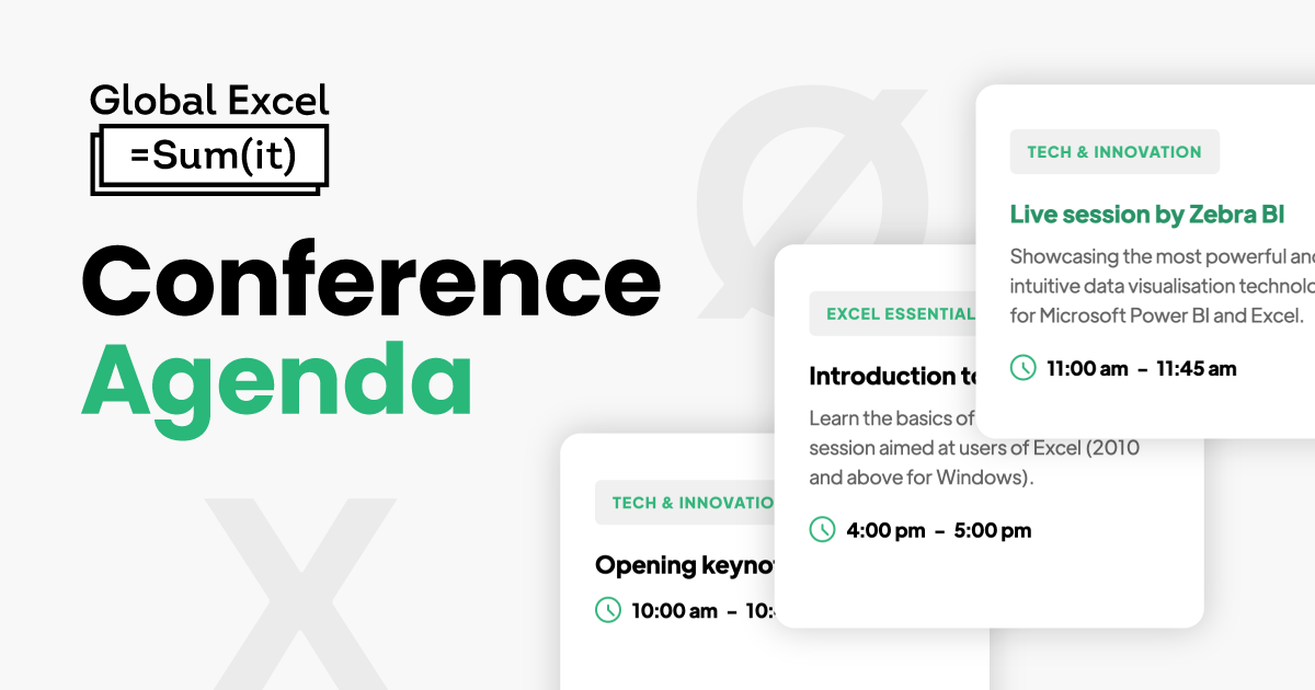 Agenda | Global Excel Summit | Microsoft Excel Event