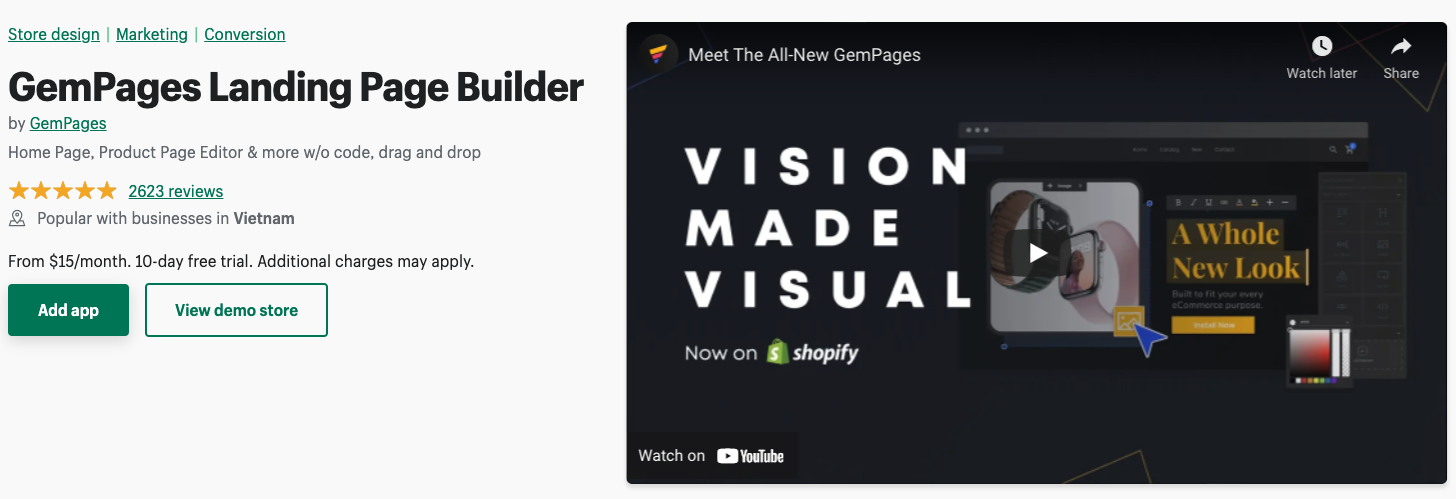 Interegration with GemPages Page Builder & Funnel
