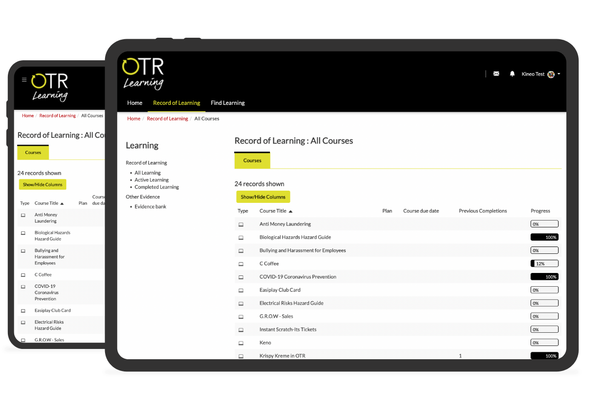 Kineo Courses | OTR Learning breaks away from classroom-based learning ...