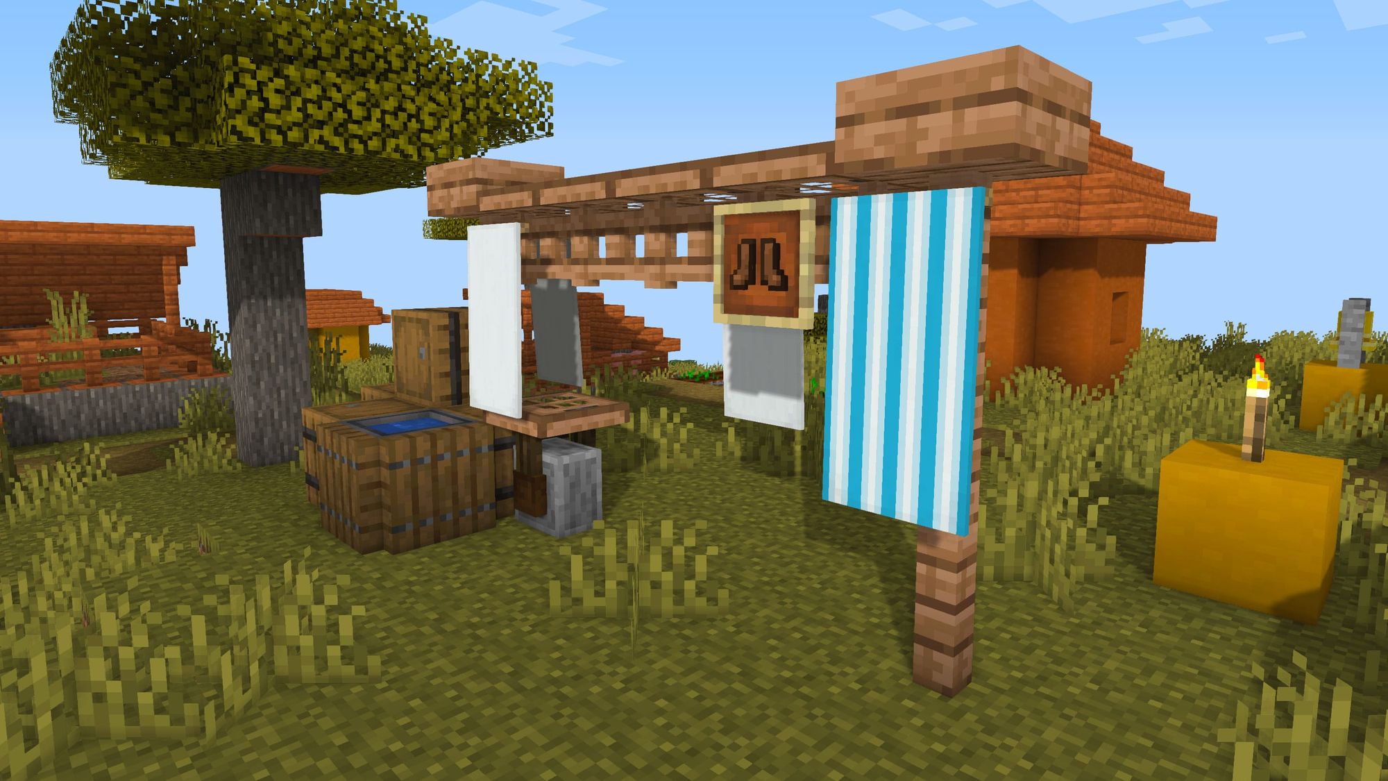 Laundry drying rack by IamPixel | Minecraft Build Tutorial