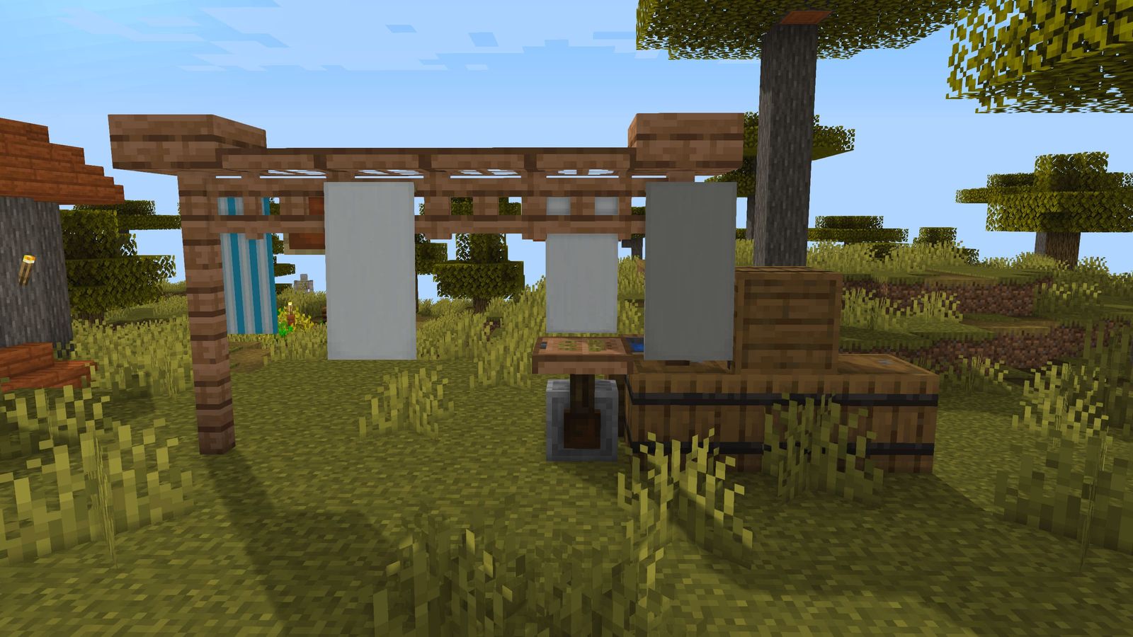 Laundry drying rack by IamPixel | Minecraft Build Tutorial