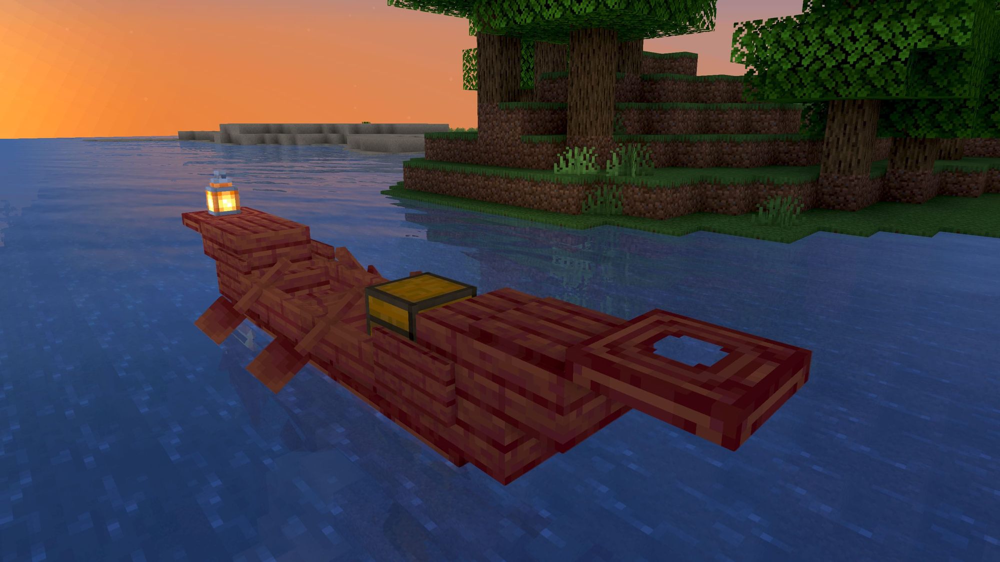Two-person mangrove canoe by IamPixel | Minecraft Build Tutorial