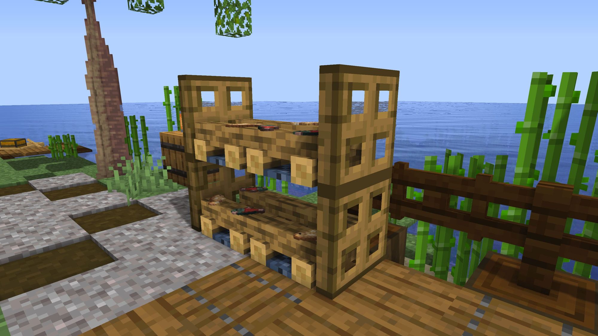 Simple fish rack by Blaubart | Minecraft Build Tutorial