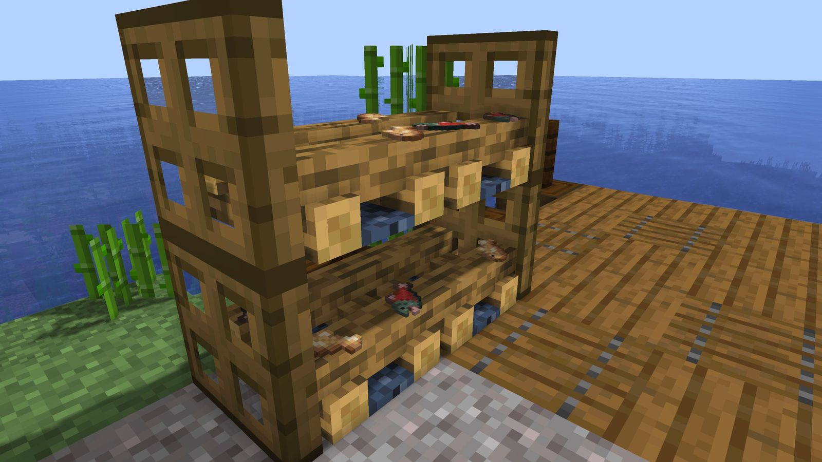 Simple fish rack by Blaubart | Minecraft Build Tutorial