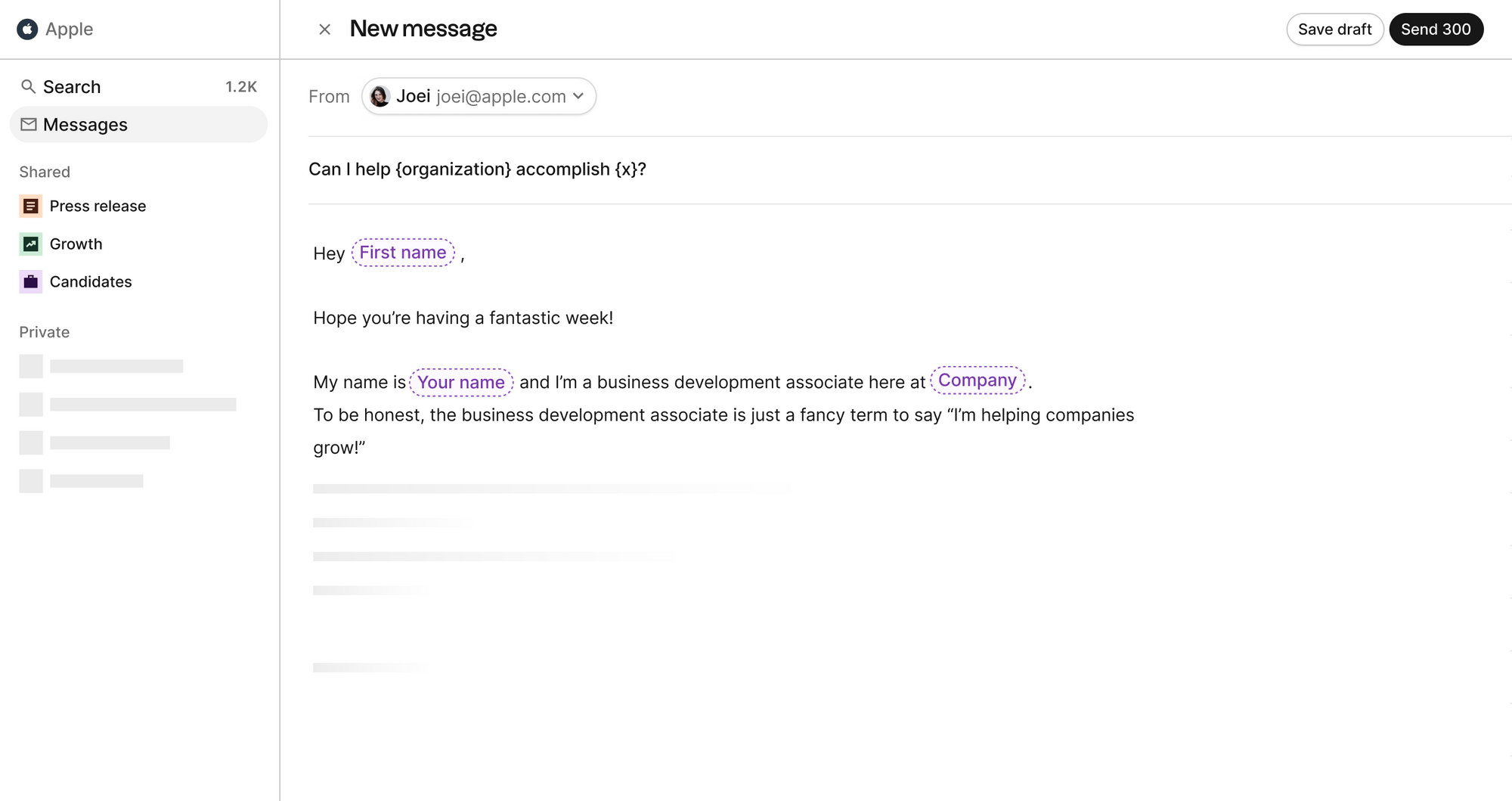 Bulk email campaigns