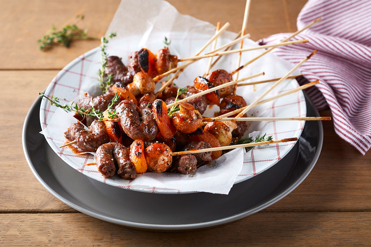 Marinated Mushroom, Boerewors & Apricot Sticks - Royco® Recipes
