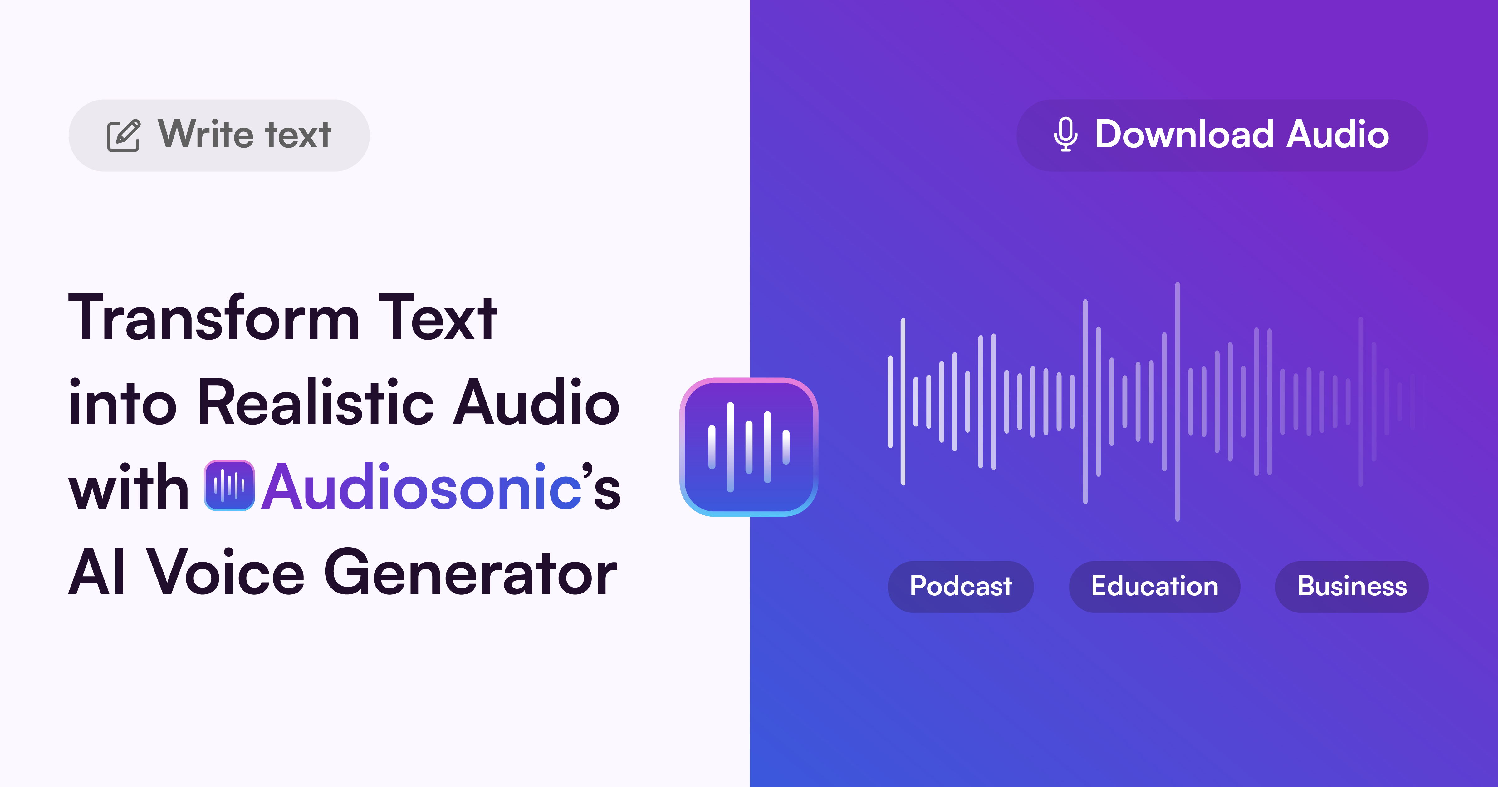 AI Voice Generator - Realistic Text to Speech - Audiosonic