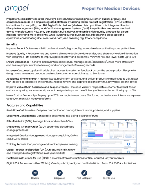 Propel for Medical Devices | Datasheet