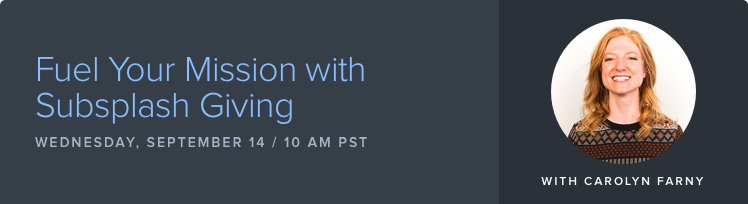 Want to encourage your community towards greater generosity and witness ...