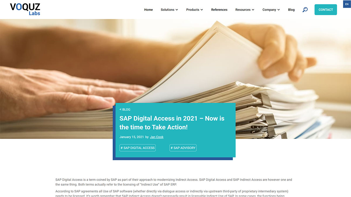 SAP Digital Access in 2021 – Now is the time to Take Action!