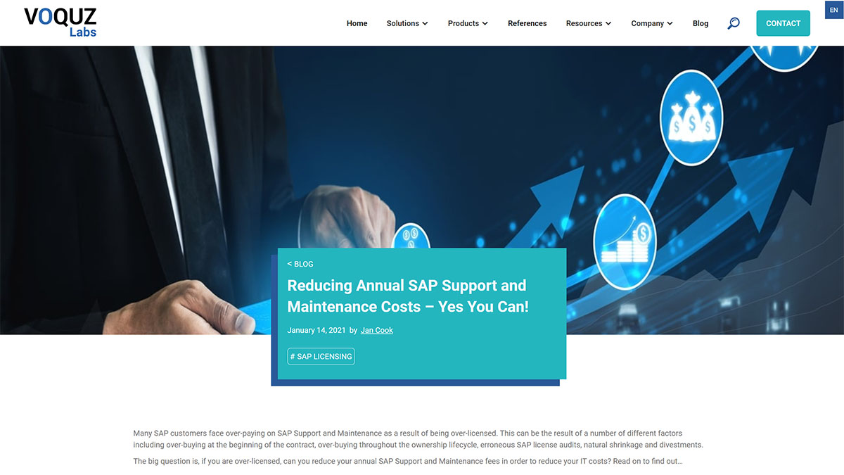 Reducing Annual SAP Support and Maintenance Costs