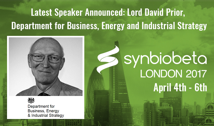 Lord David Prior of Brampton to Keynote SynBioBeta London - SynBioBeta