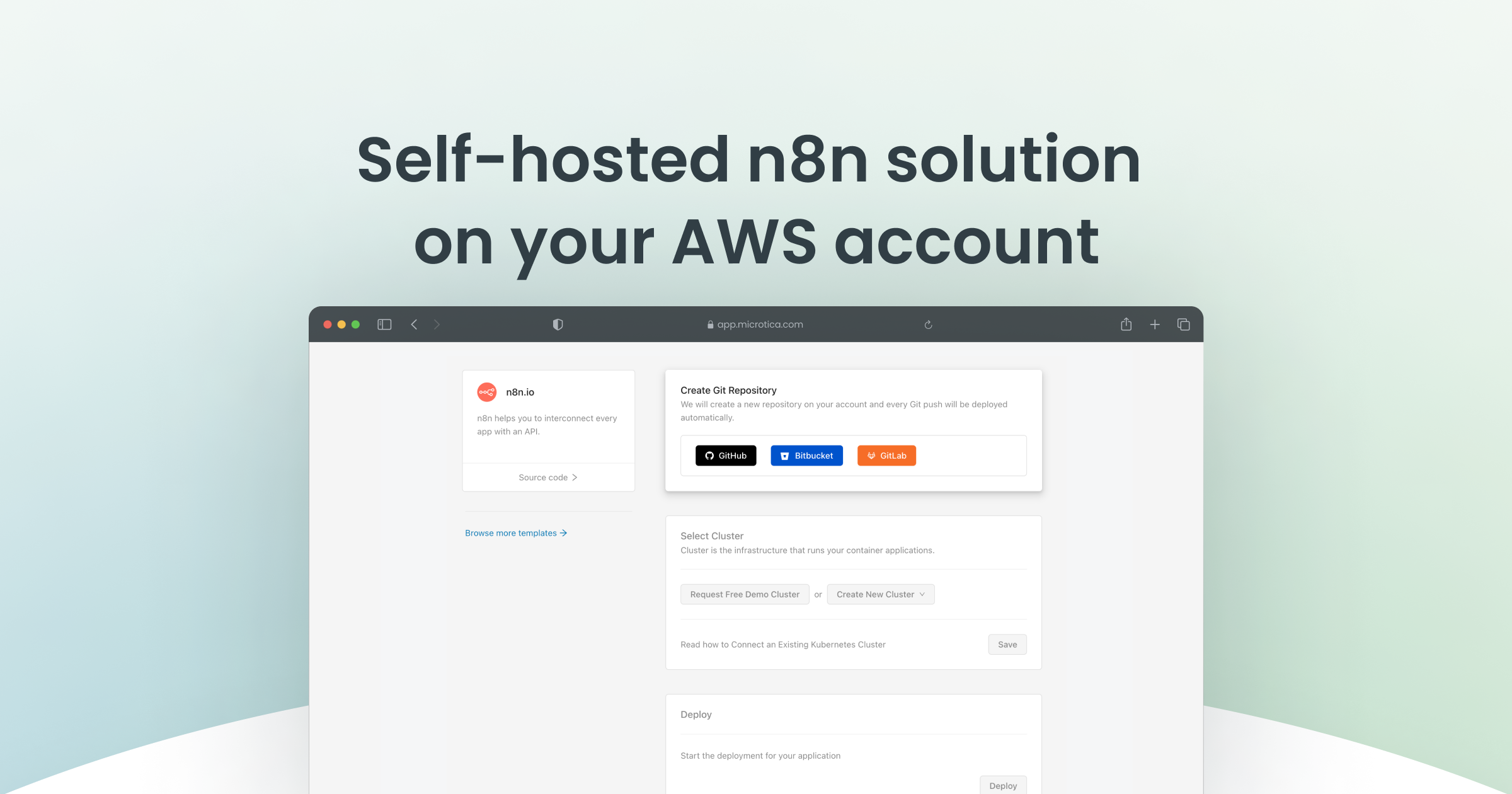 Self-hosted n8n solution on your AWS account - Microtica
