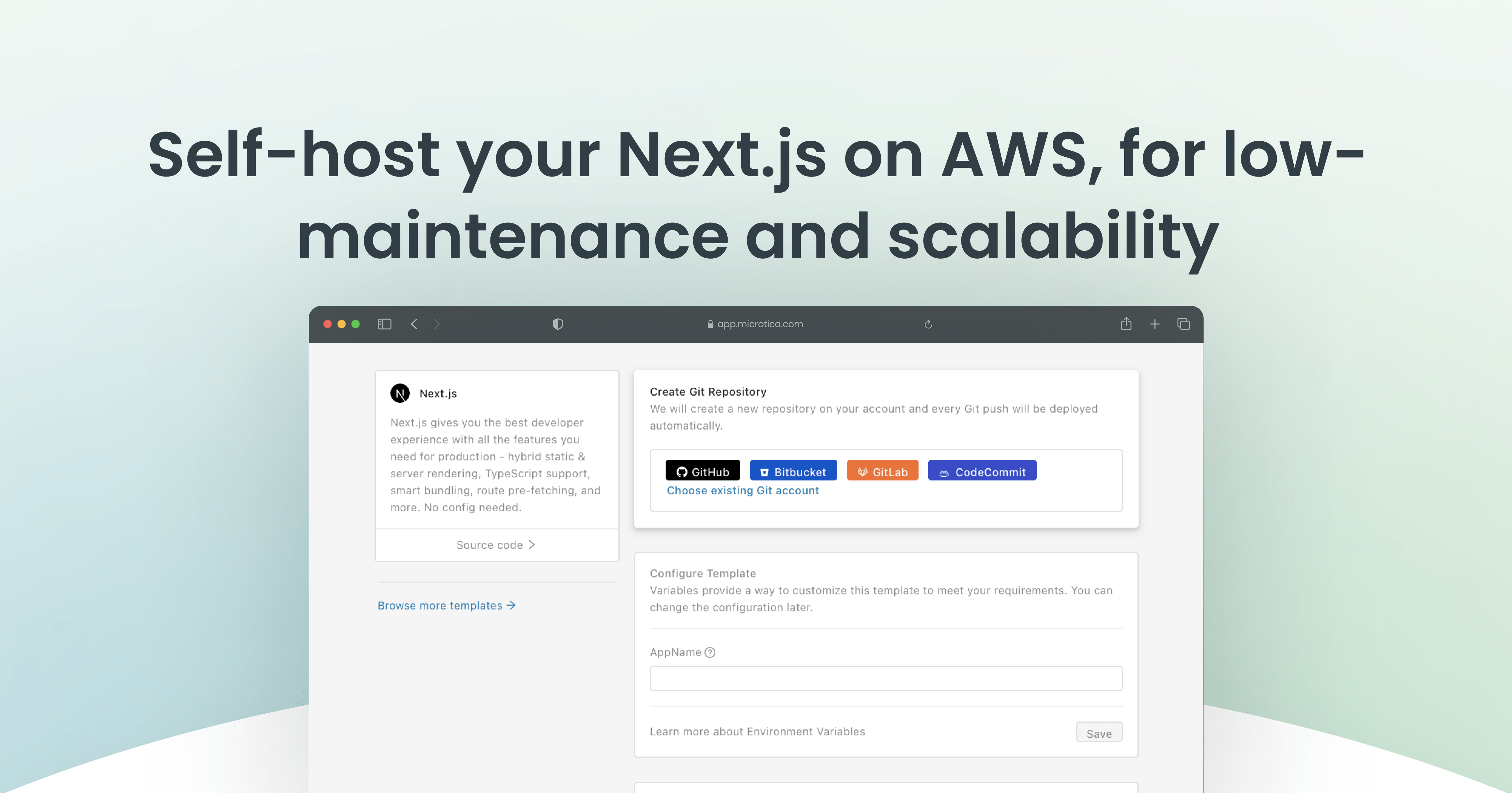 Self-host your Next.js on AWS, for low-maintenance and scalability - Microtica