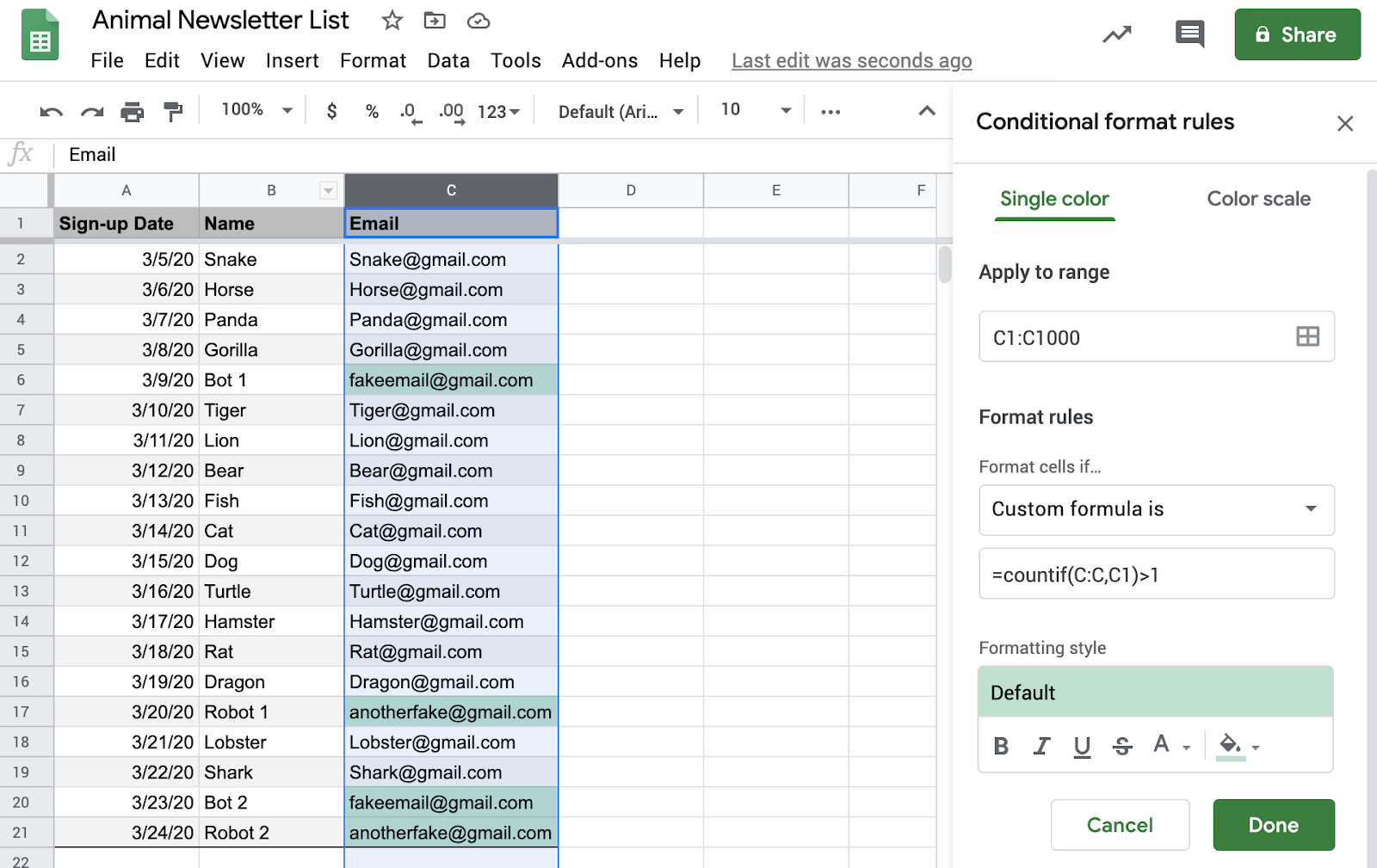 Highlight Duplicates In Google Sheets The Easy Way 