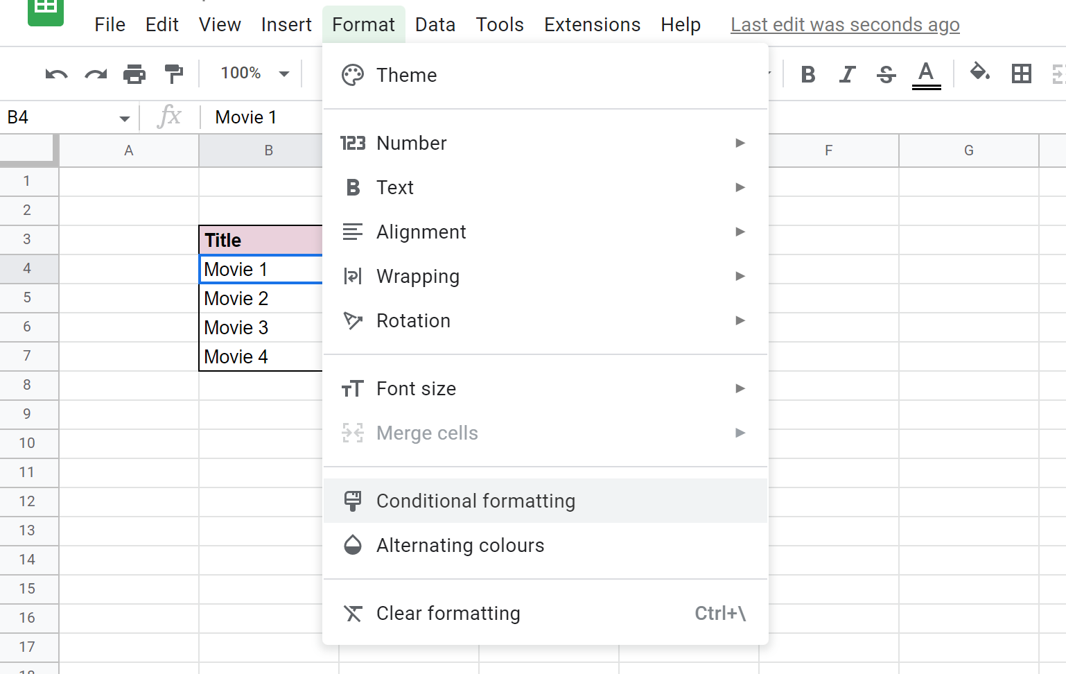 Conditional Formatting If Another Cell Contains Text In Sheets