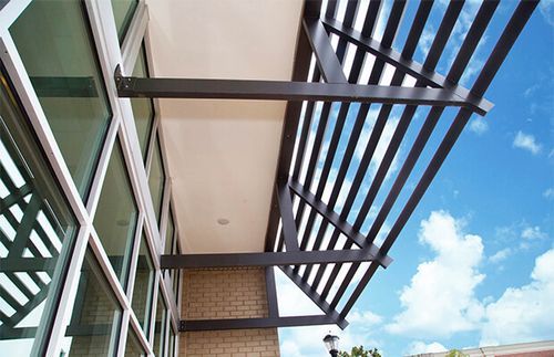Aluminum Sunshades Installation | Aluminum Cantilevered Sunshades