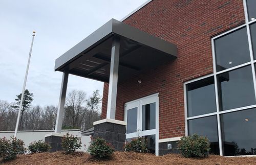 Custom Commercial Post-Supported Aluminum Canopies, Awnings