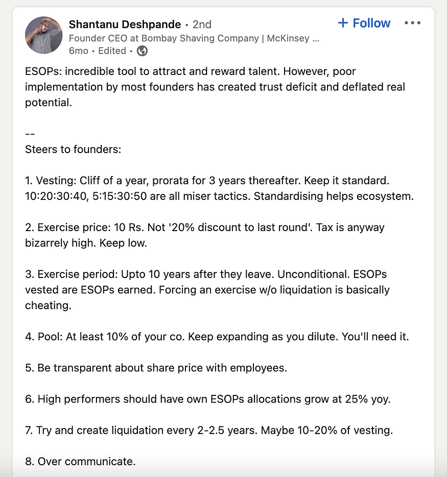 Setting up your First ESOP Plan? Here is a curation of best practices ...