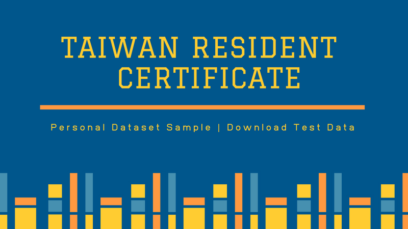 Taiwan Resident Certificate Sample Data | Protecto