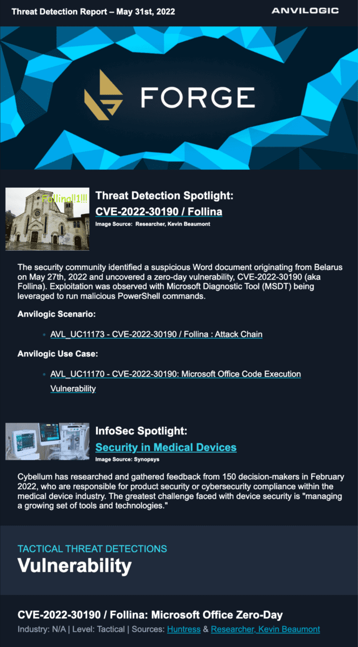 Threat Report Registration - Anvilogic