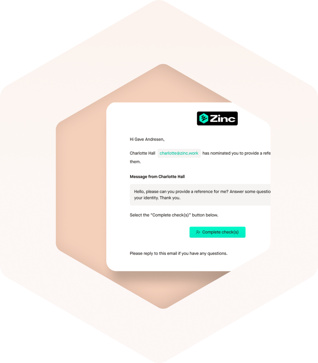 Candidate | Reuse your checking data | Zinc