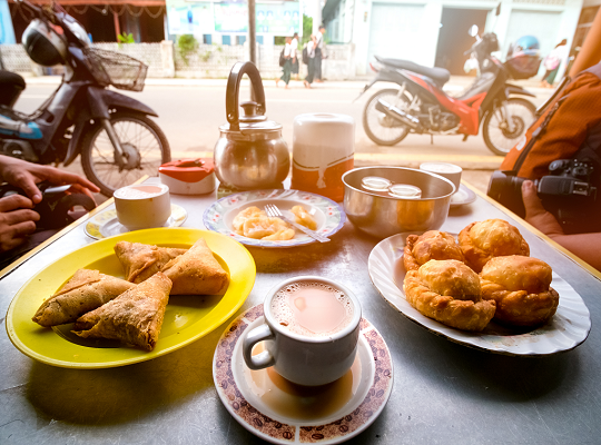 The famous Burmese Breakfast menu