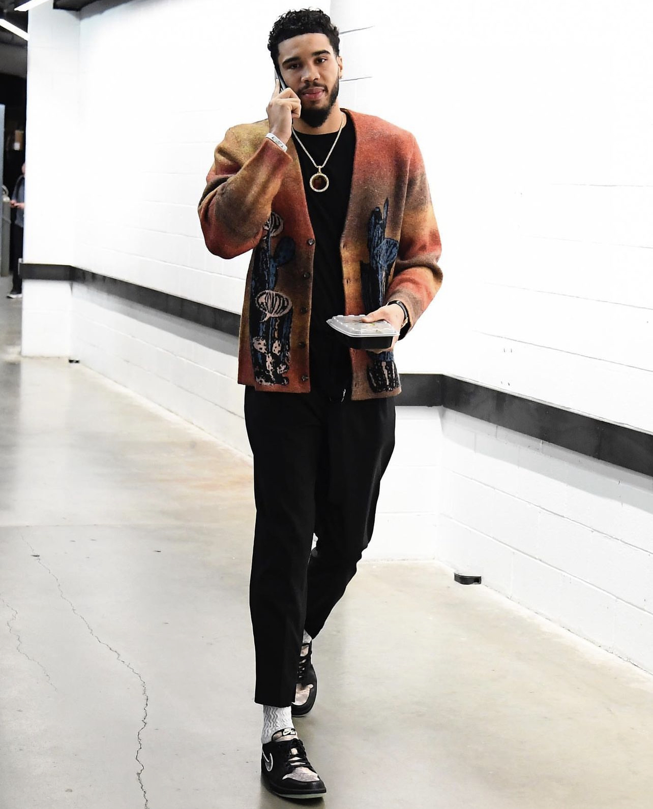 Jayson Tatum walking TDGarden tunnel