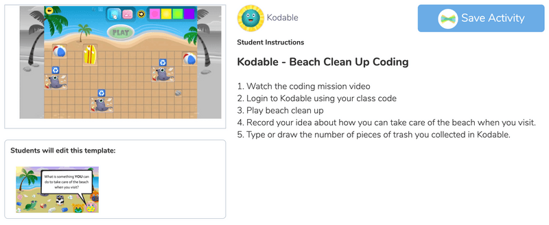Coding Activities on SeeSaw | Kodable